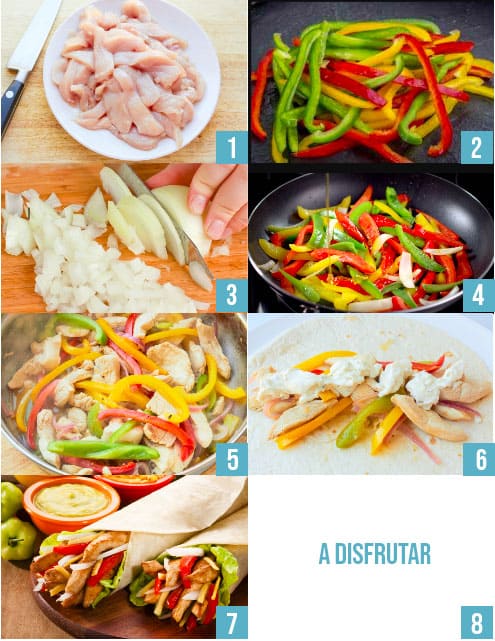 Fajitas de pollo a la Mexicana - Listas en 30 minutos